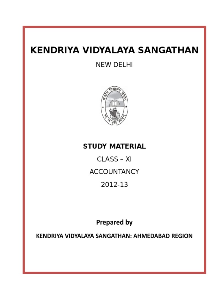 STUDY MATERIAL AccountingcomClass XI | PDF | Debits And Credits ...