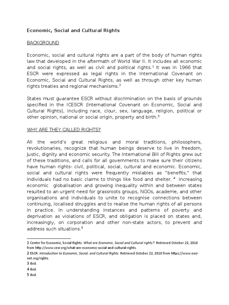 ESCR-Labour Rights | Download Free PDF | Human Rights | Labor Rights