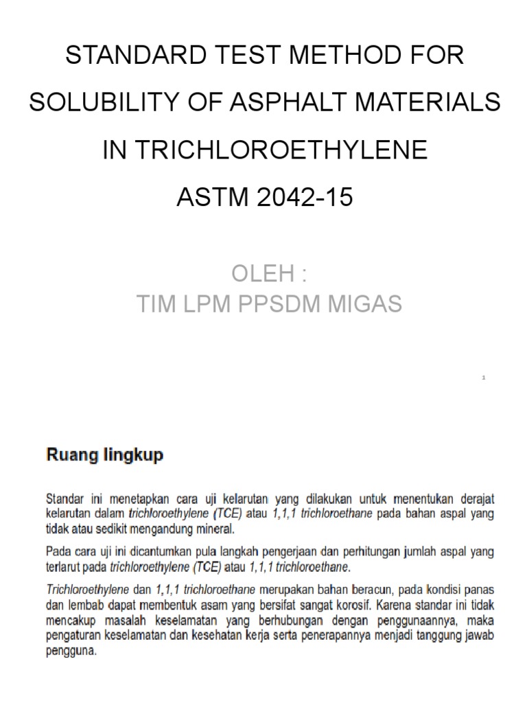Kelarutan CCl4 ASTM D2042 | PDF