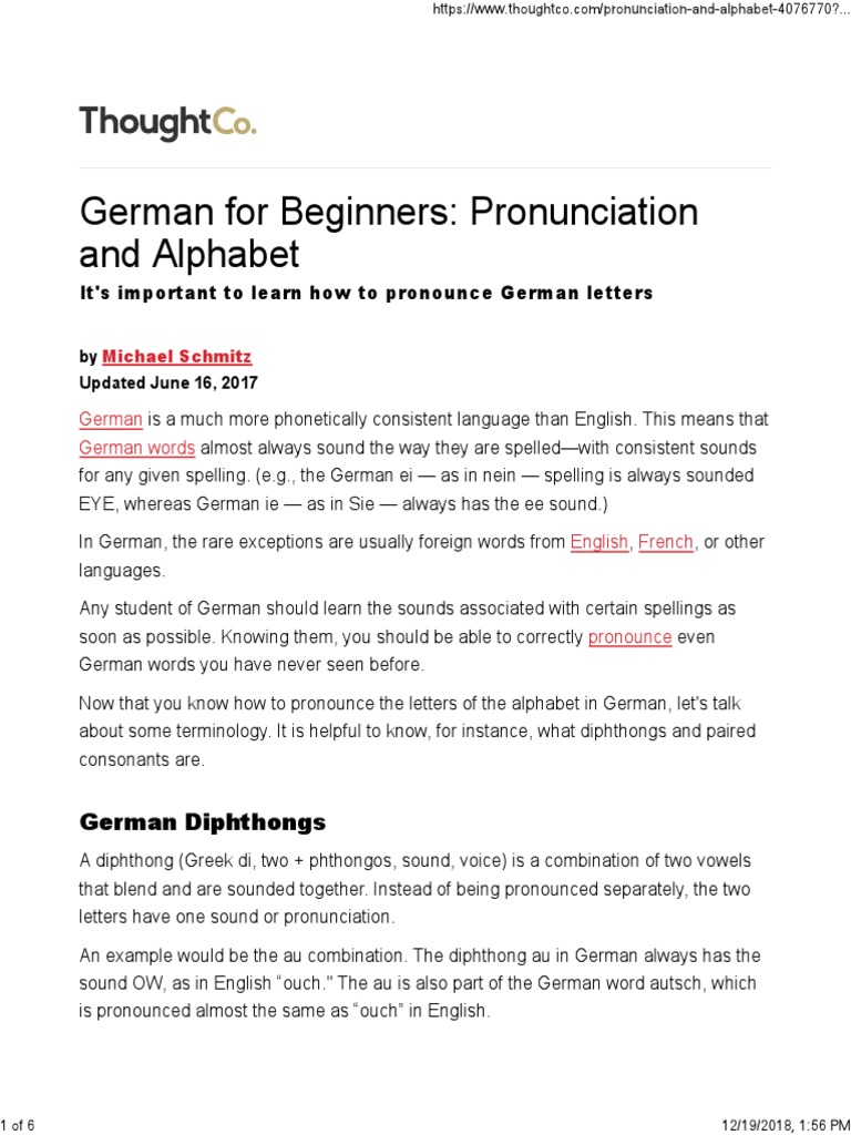 German For Beginners: Pronunciation and Alphabet: It's Important To ...