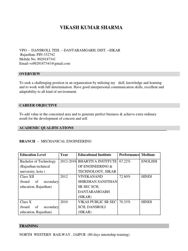 Resume Vikash PDF | PDF