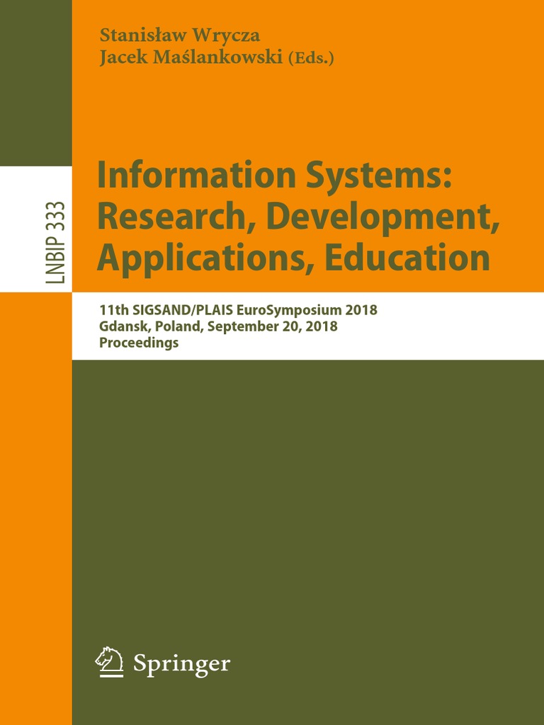 Information Systems Research, Development, Applications, Education PDF ...