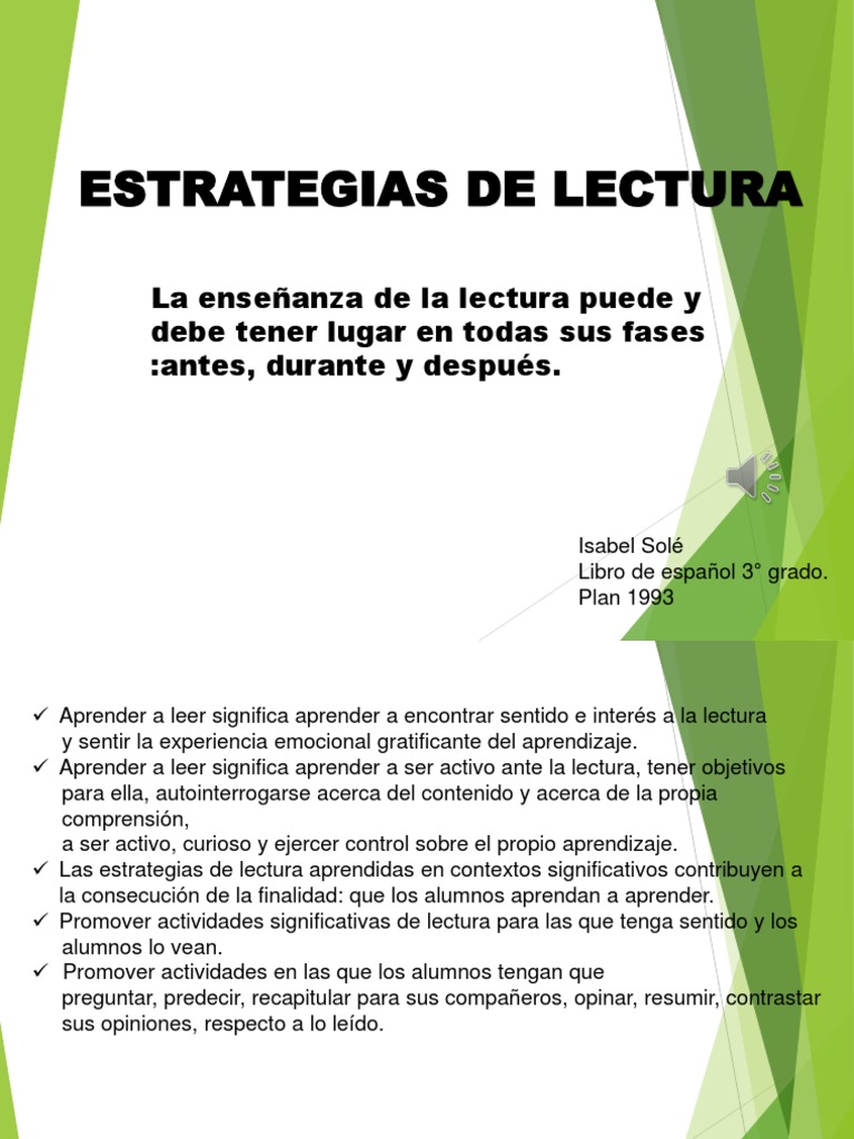 Estrategias de Lectura Isabel Solé | PDF