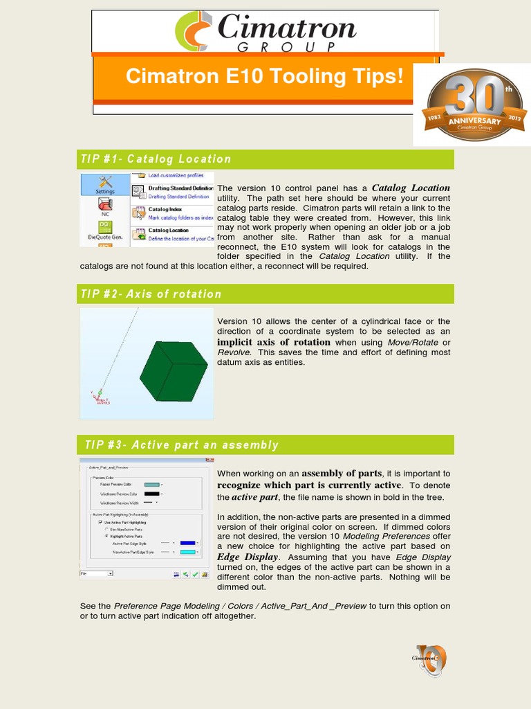 Cimatron E10 Tooling Tips | PDF | Computing And Information Technology