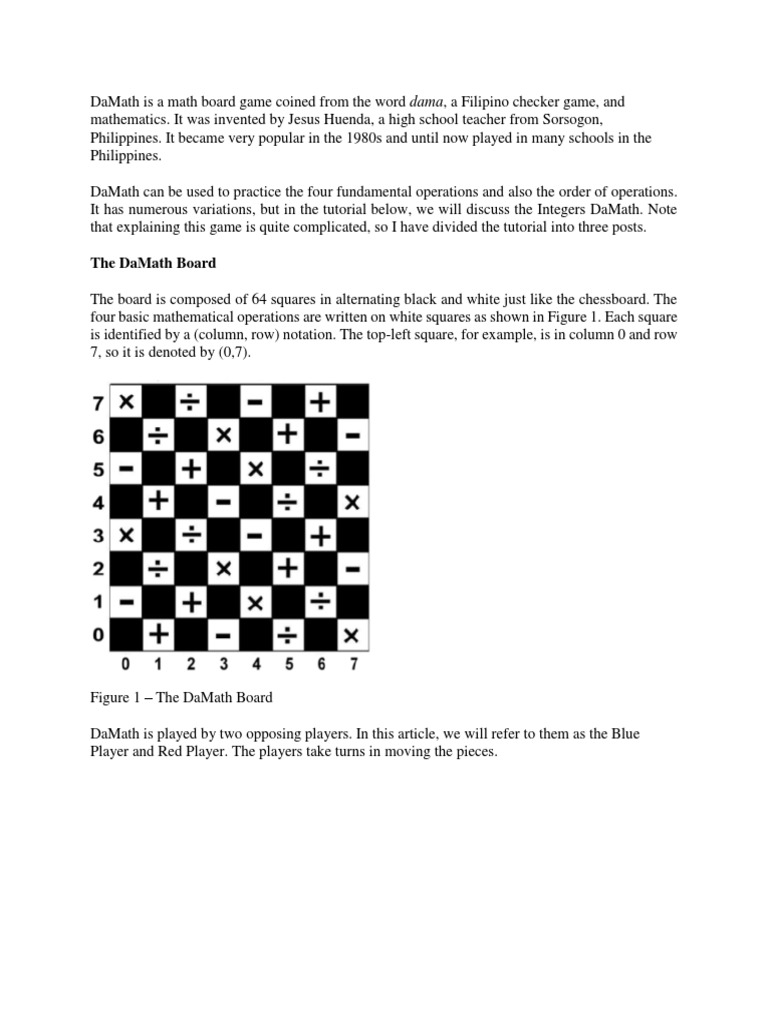 How To Play Damath | PDF | Competitive Games | Traditional Games