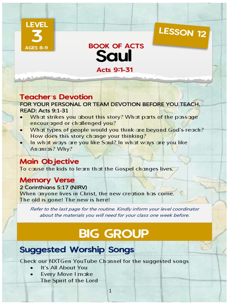 Lesson Plan For Week12 | PDF | Paul The Apostle | The Gospel