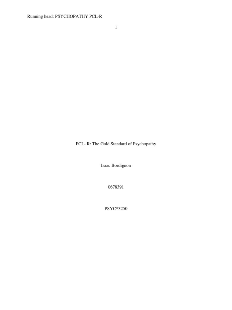 PCL-R: Psychopathy Assessment Tool | PDF | Psychopathy | Antisocial ...