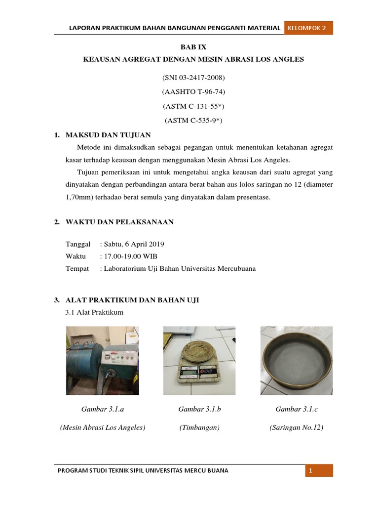 Keausan Agregat Dengan Mesin Los Angless | PDF