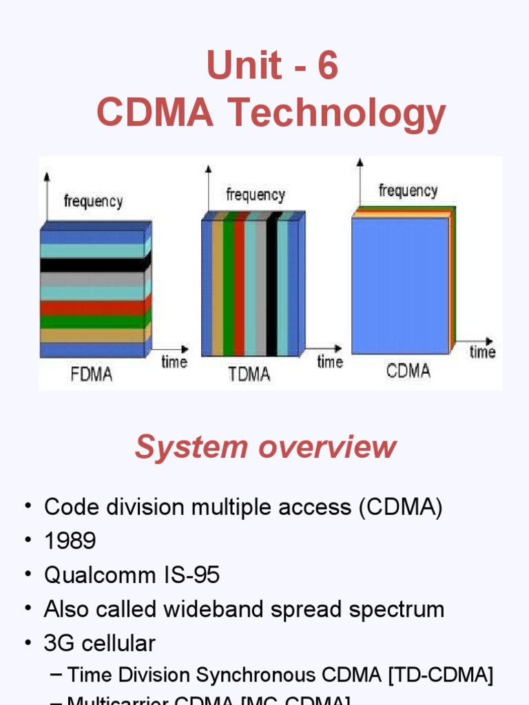 Unit 6 CDMA Technology | Download Free PDF | Computer Network | Channel ...