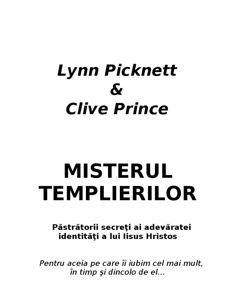 Lynn Picknett & Clive Prince - Misterul Templierilor v2.0 | PDF
