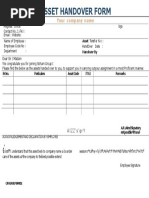 COMPANY Asset Handover Form | PDF