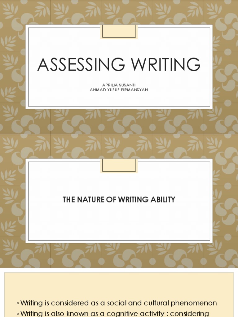 Assessing Writing Ability: An Overview of Approaches, Considerations ...