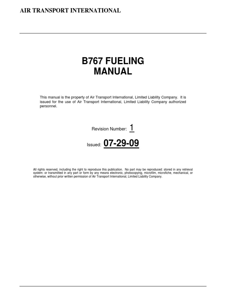 ATI B767 Fueling Manual Overview | PDF | Jet Fuel | Energy And Resource
