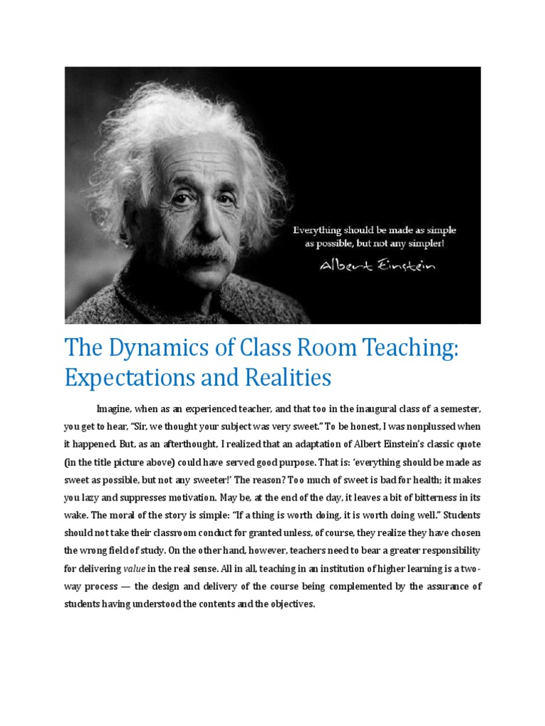Dynamics of Classroom Learning | PDF | Teachers | Motivation