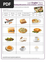 Reading Skills Practice: A Restaurant Menu - Exercises: Preparation ...
