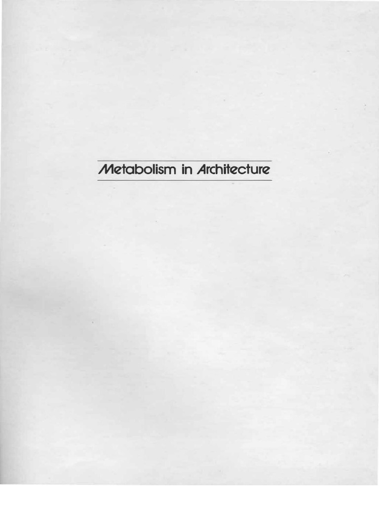 Metabolism in Architecture PDF | PDF