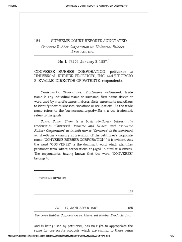 Converse PDF | PDF | Trademark | Treaty