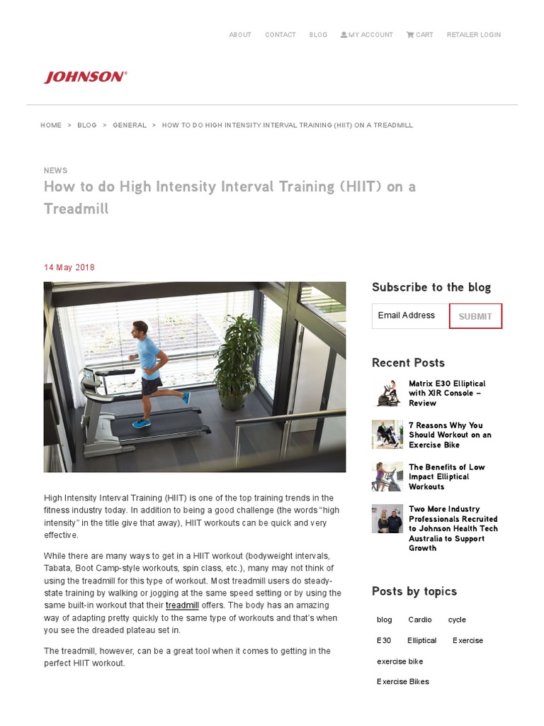 How To Do High Intensity Interval Training (HIIT) On A Treadmill - Johnson Health Tech Australia ...