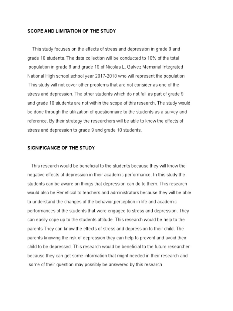 Scope and Limitations of Student Study | PDF