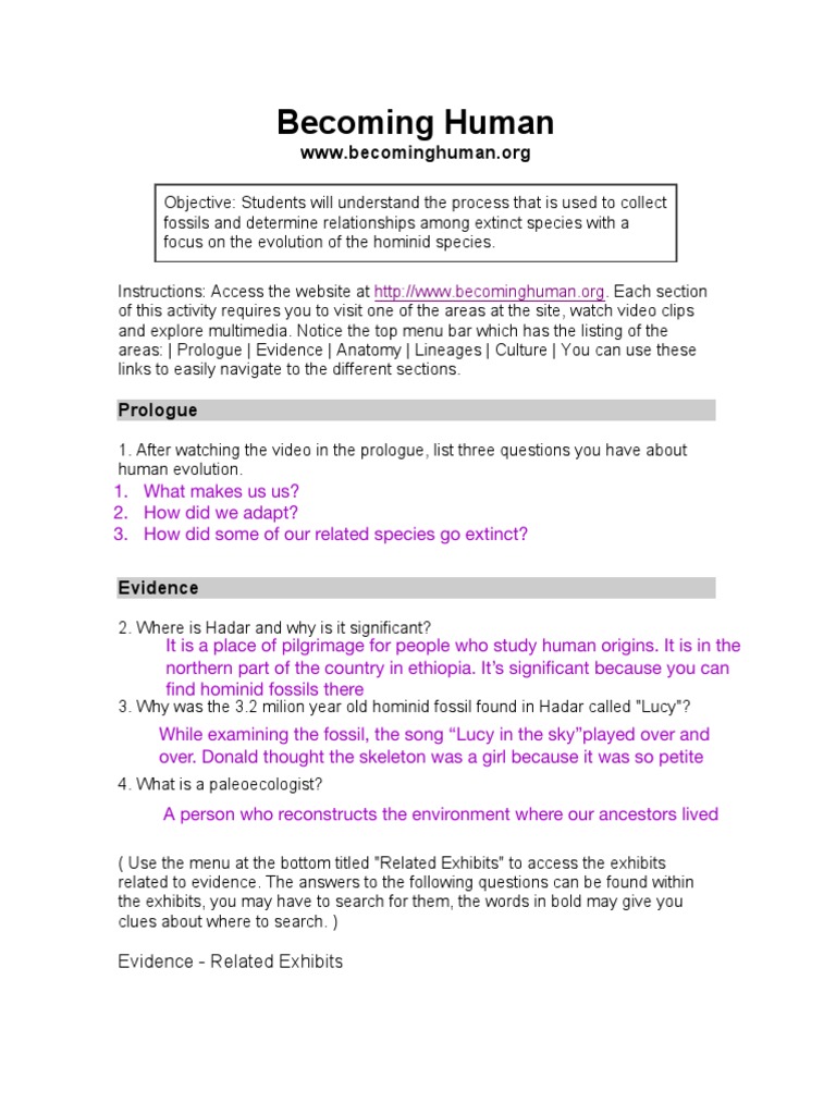 Microsoft Word - Becoming Human Web | PDF | Human | Homo