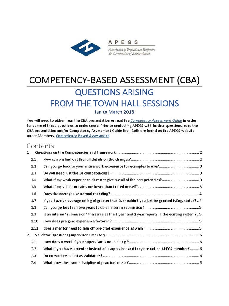 CBA Questions from Town Hall Sessions | PDF | Provinces And Territories ...