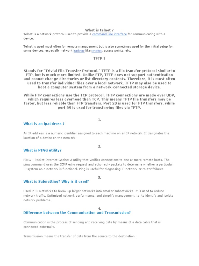 Imp Questions | PDF | File Transfer Protocol | Computer Network