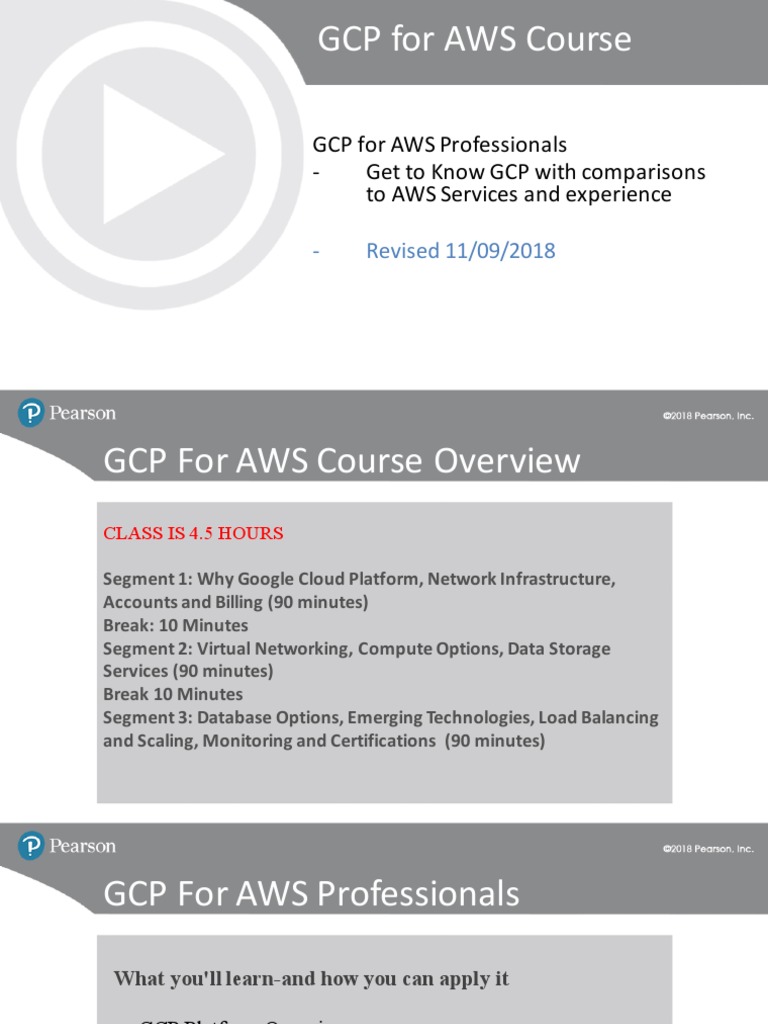 GCP for AWS Professionals Course Overview | PDF | Cloud Computing ...