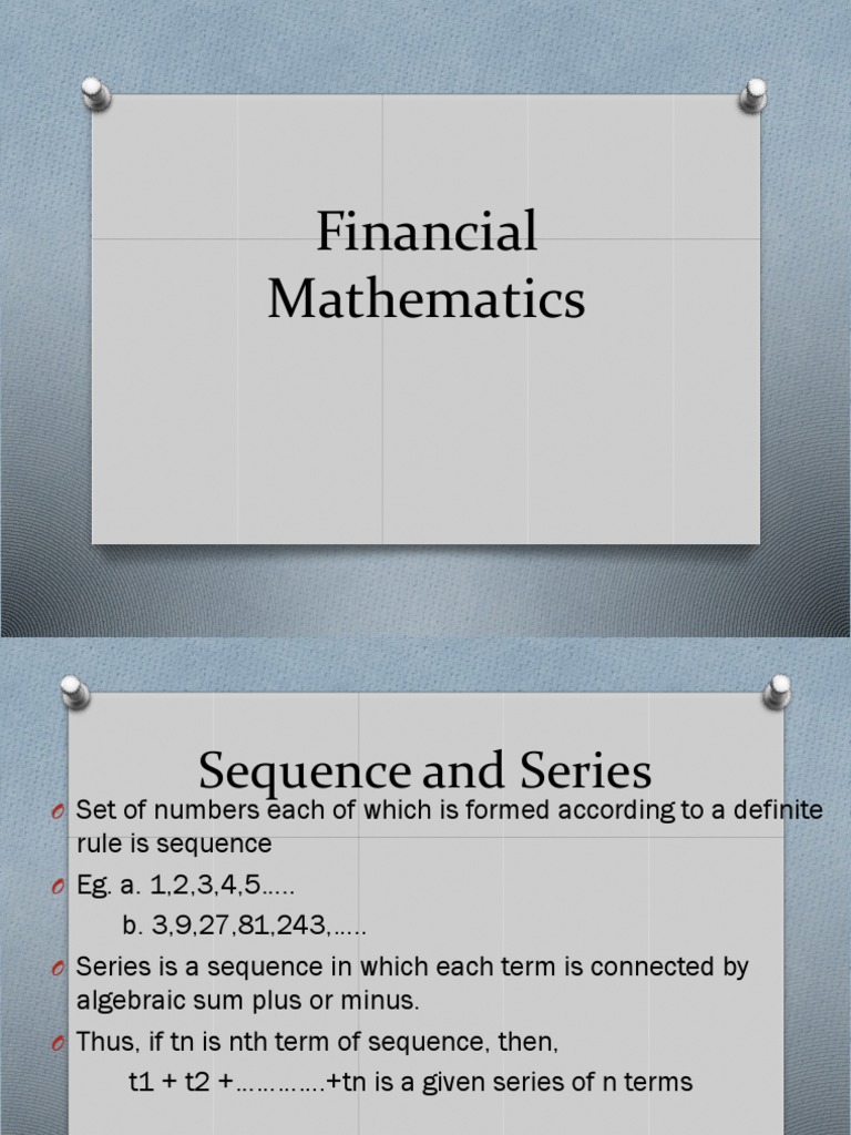 Financial Mathematics: Sequences & Interest | PDF | Internal Rate Of ...