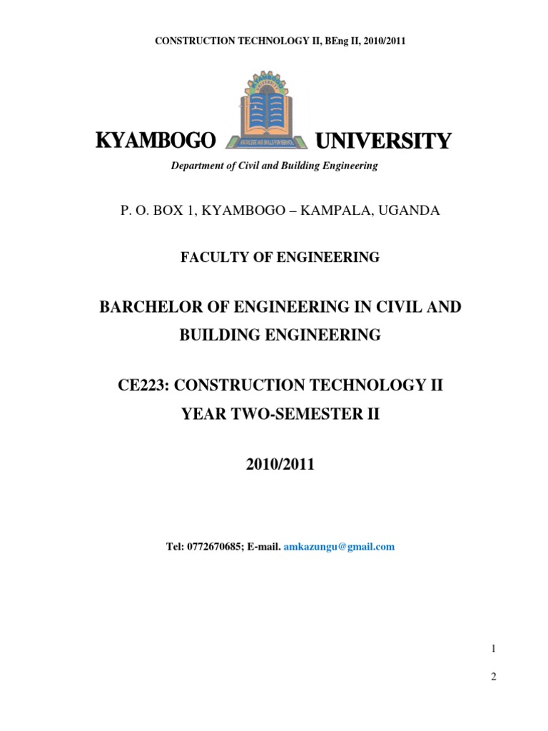 Construction Technology Class Notes PDF | Download Free PDF | Civil ...