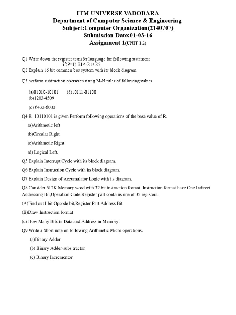 CO Assignment 1 | PDF
