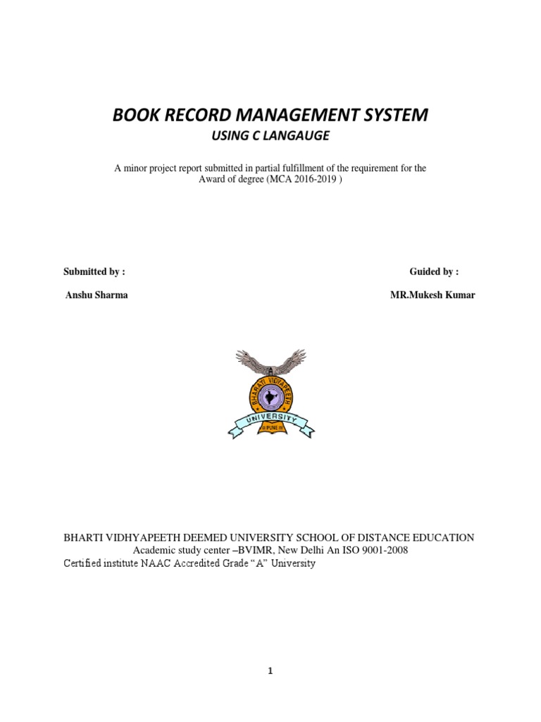 Book Record Management Project Using C | PDF | Libraries | Feasibility ...