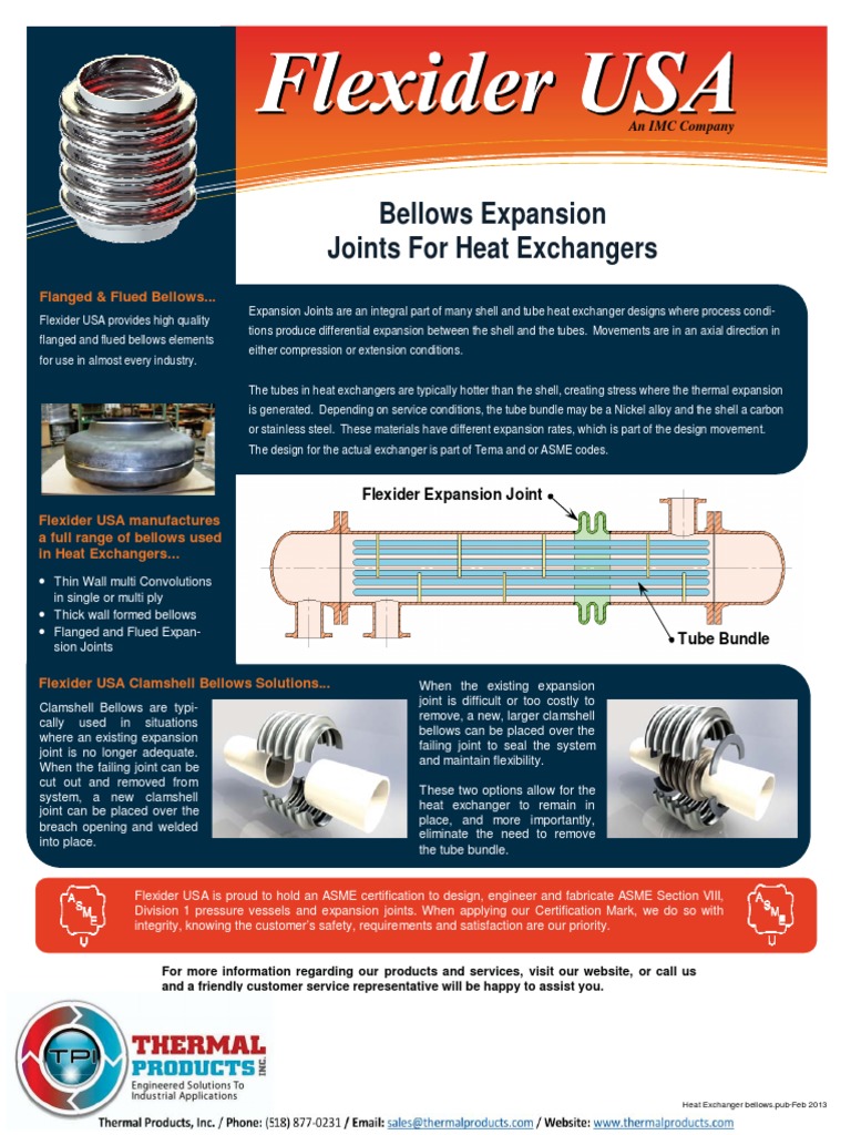 Heat Exchanger Expansion Joints Overview | PDF | Thermal Expansion ...
