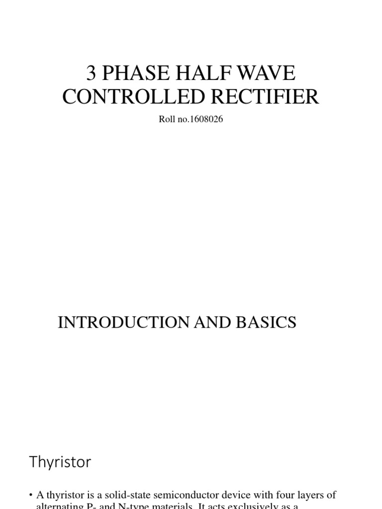 3 Phase Half Wave Controlled Rectifier | PDF | Rectifier | Diode