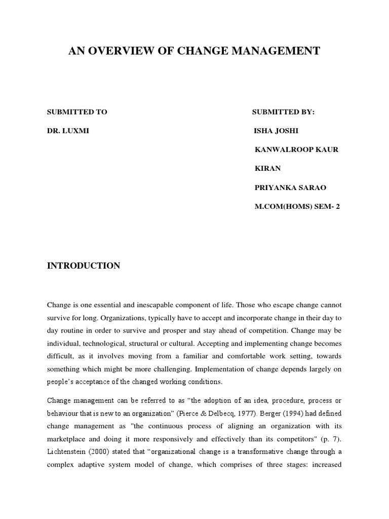 Change Management | PDF | Change Management | Software Development