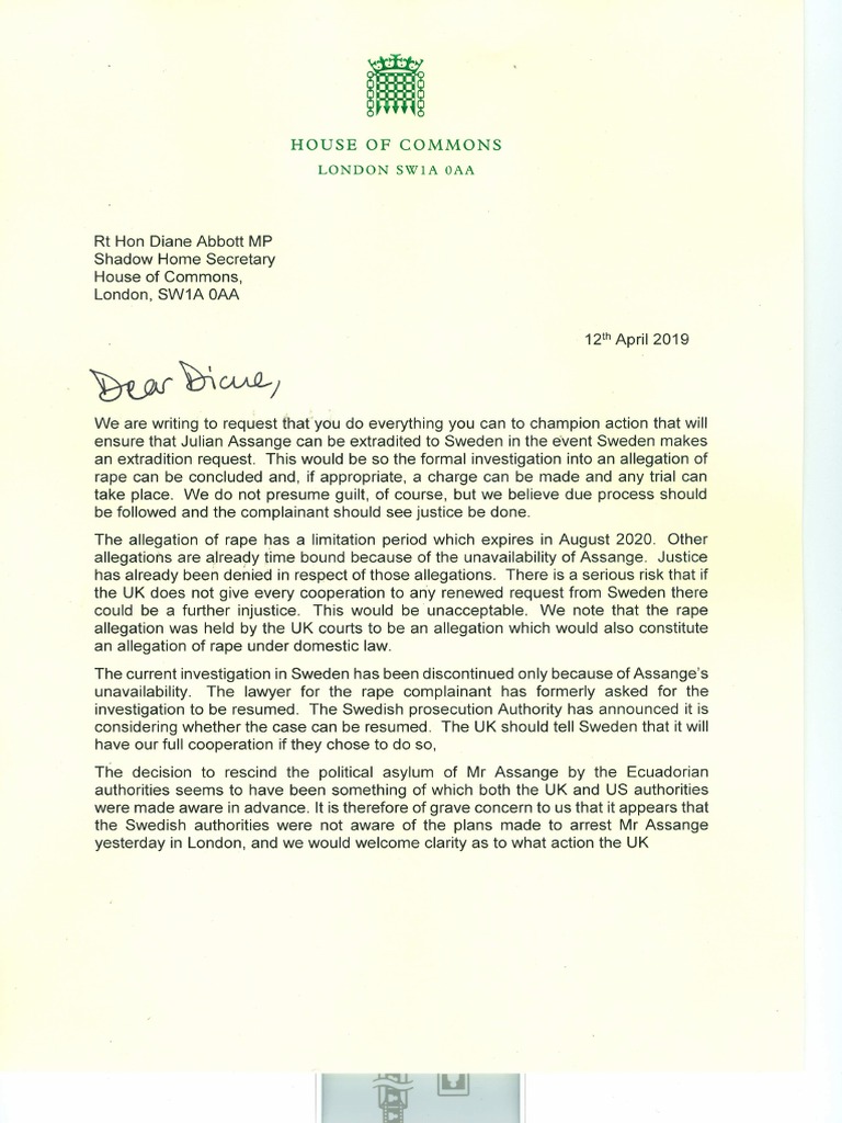 Letter To Diane Abbott MP0001 | PDF