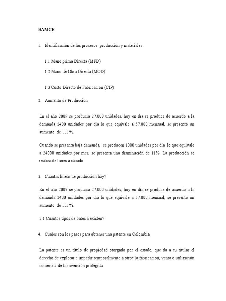 BAMCE | PDF | Invención | Patentar