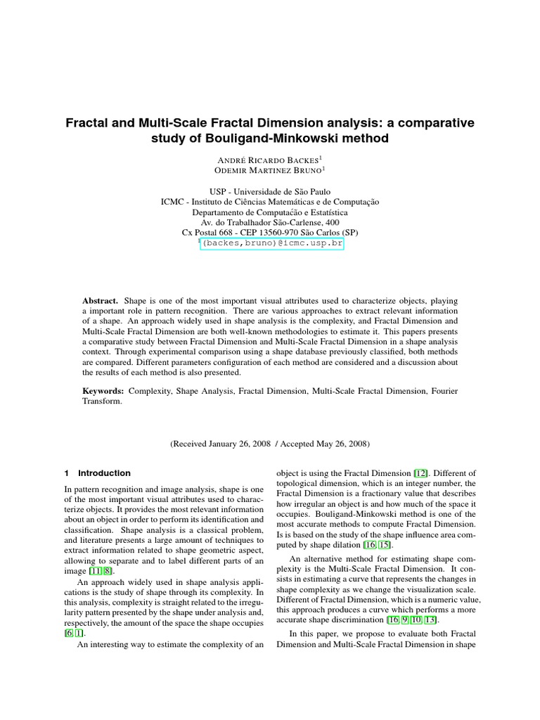 A Comparative Study of Fractal Dimension and Multi-Scale Fractal Dimension Methods for Shape ...