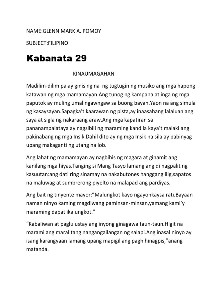 Kabanata 29 | PDF
