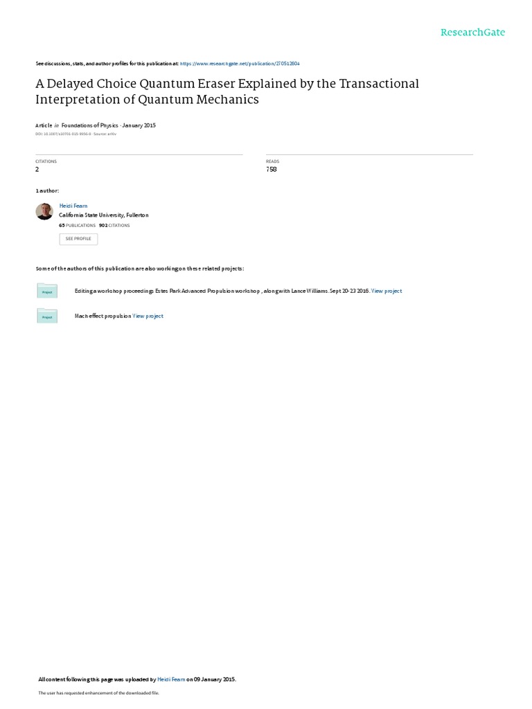 A Delayed Choice Quantum Eraser Explained by The Transactional Interpretation of Quantum ...