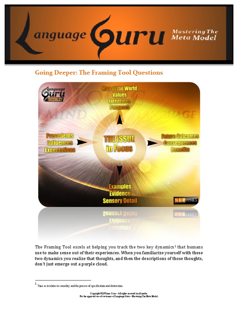 Going Deeper - The Framing Tool Questions | PDF | Abstraction | Reality