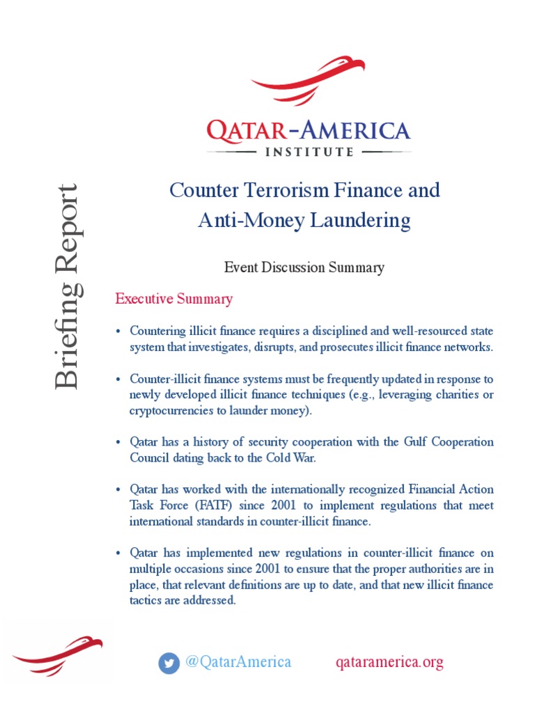 QAI Counter Terrorism Finance and Anti Money Laundering Discussion ...