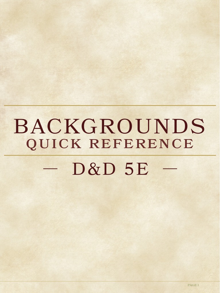 Backgrounds Reference | PDF | Dwarf (Middle Earth) | Tools