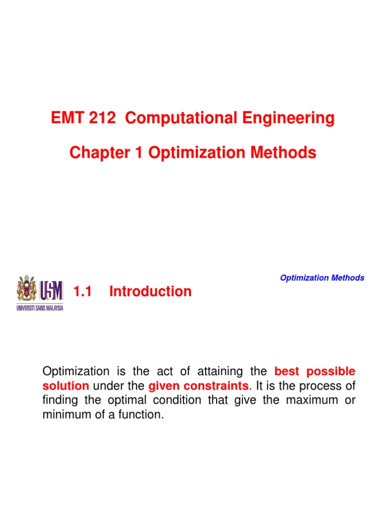 EMT212 Chap 1 Ver2 | PDF | Mathematical Optimization | Mathematical Logic