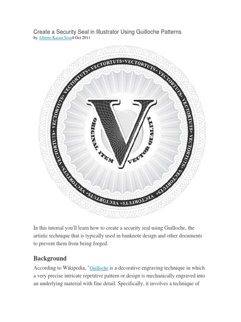Create a Guilloche Security Seal in Illustrator | PDF | Stars | Engraving