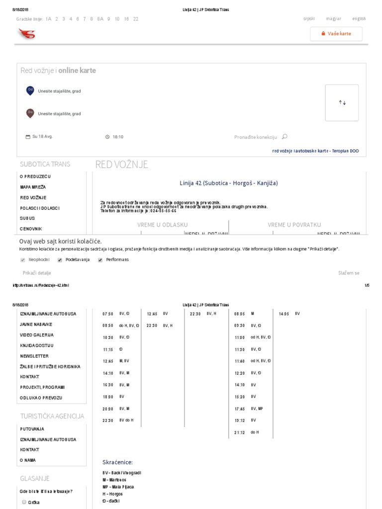 Linija 42 - JP Subotica Trans | PDF