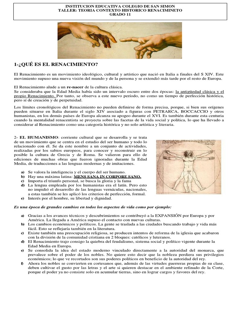Renacimiento - Teoría Contexto Histórico | PDF | Renacimiento | Humanismo