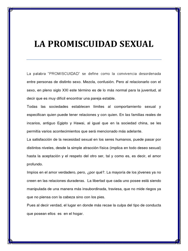 La Promiscuidad Sexual(Introduccion) | Incesto | Tabú