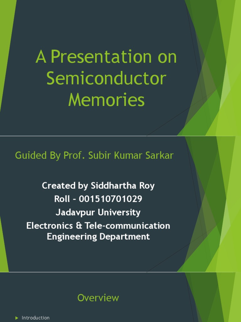 A Presentation On Semiconductor Memories PDF | Download Free PDF | Device Driver | Dynamic ...