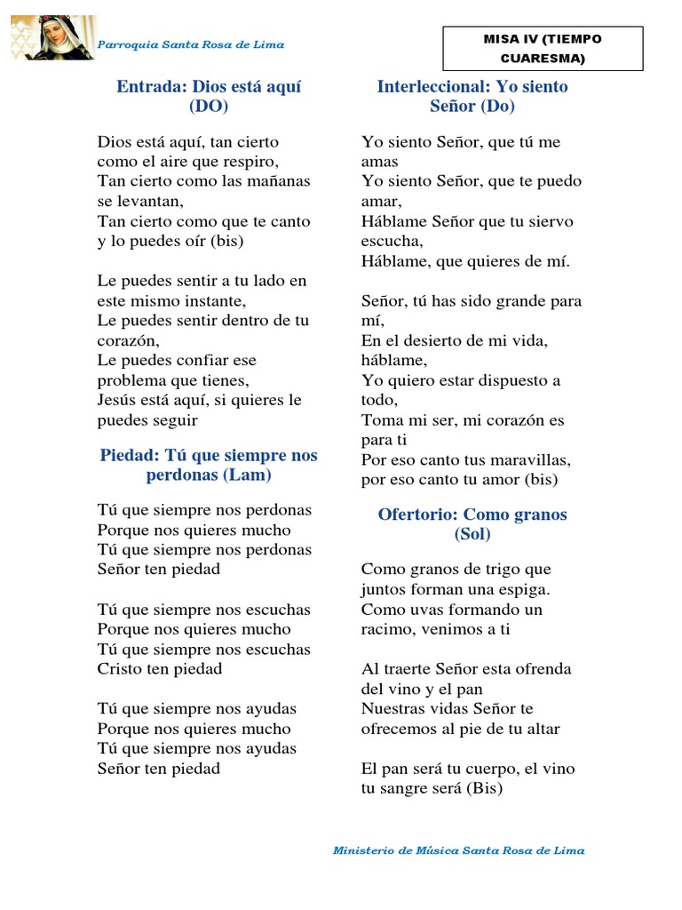 Cancionero (Tiempo de Cuaresma) (1) | Misa (liturgia) | Oración