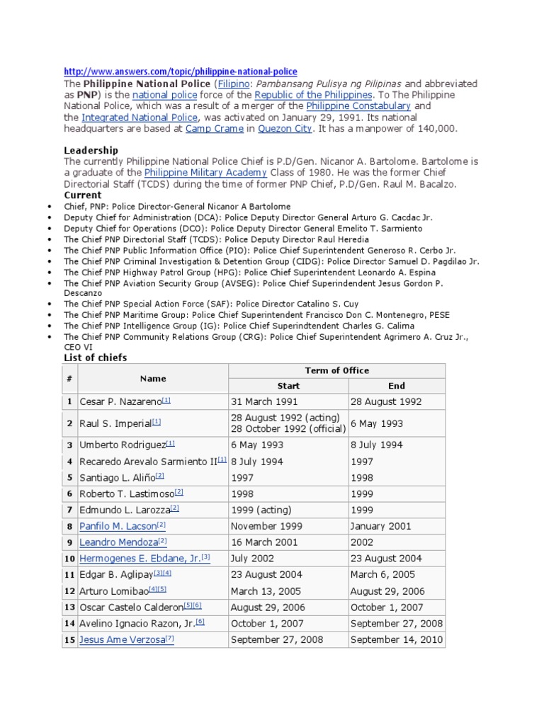 History of PNP | PDF | National Security | Justice
